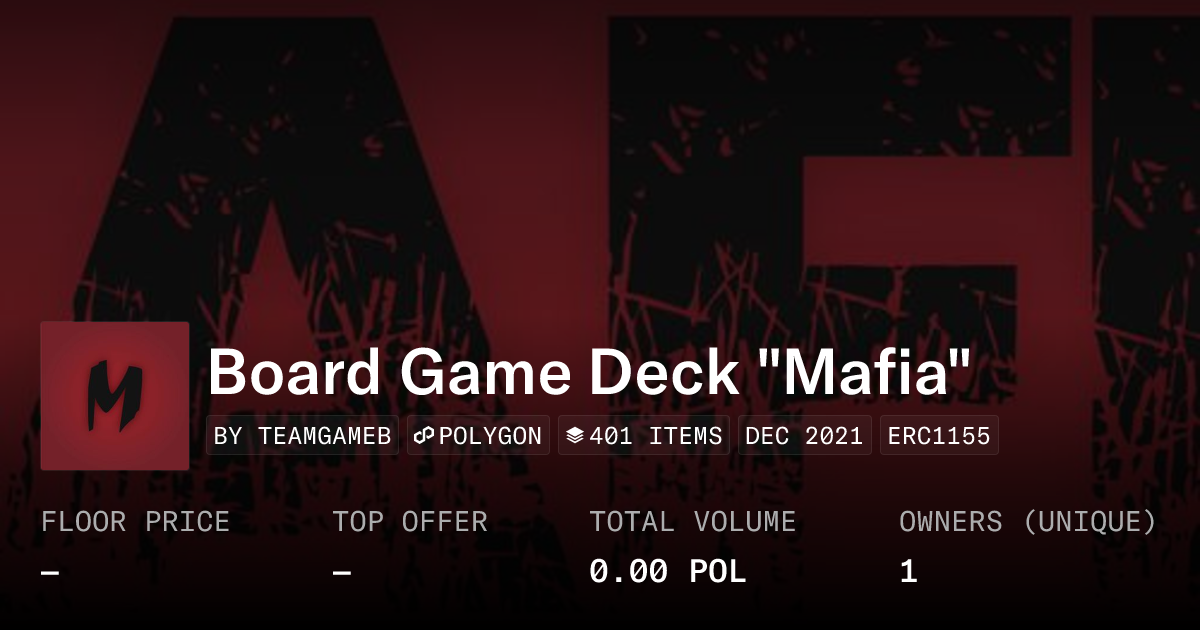 Board Game Deck "Mafia" - Collection | OpenSea