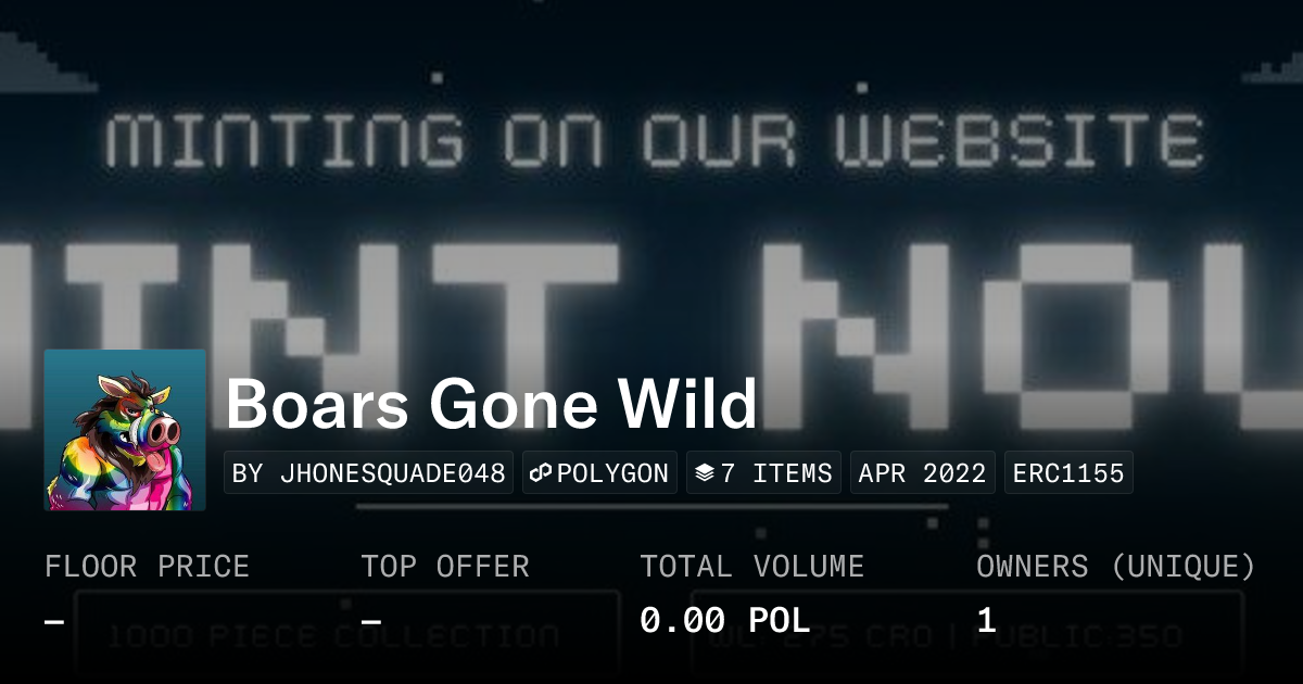 Boars Gone Wild - Collection | OpenSea