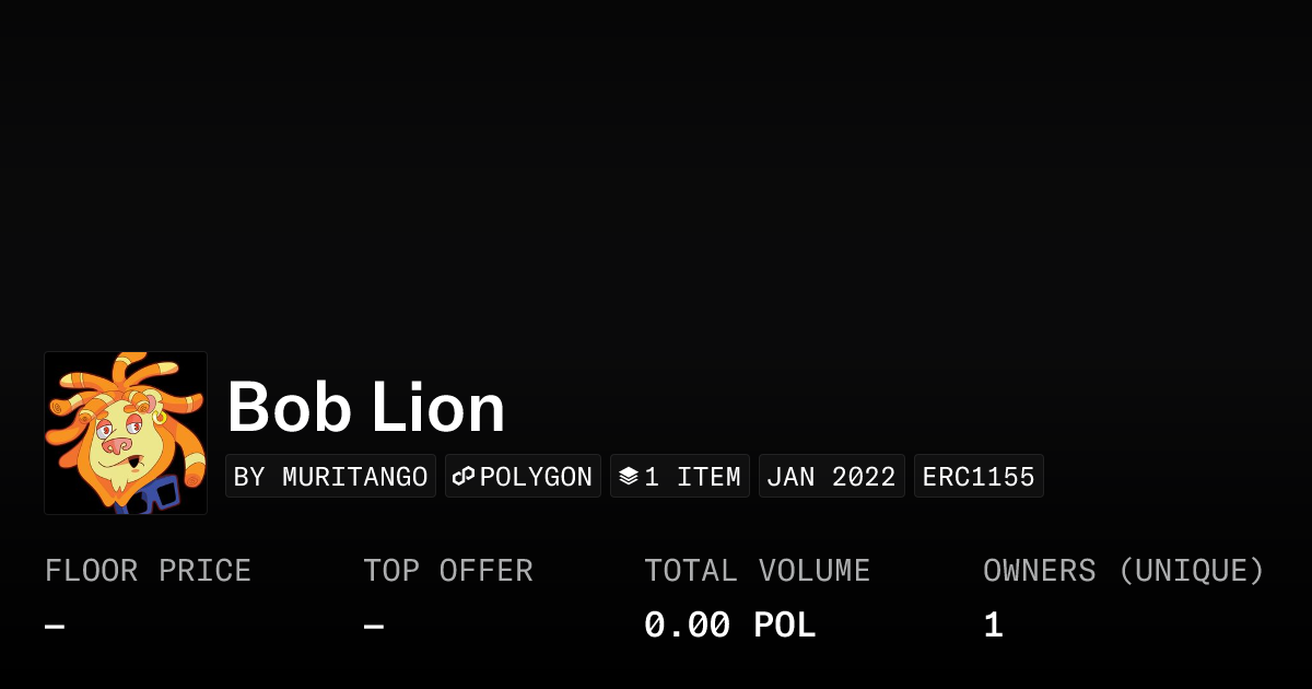 Bob Lion - Collection | OpenSea
