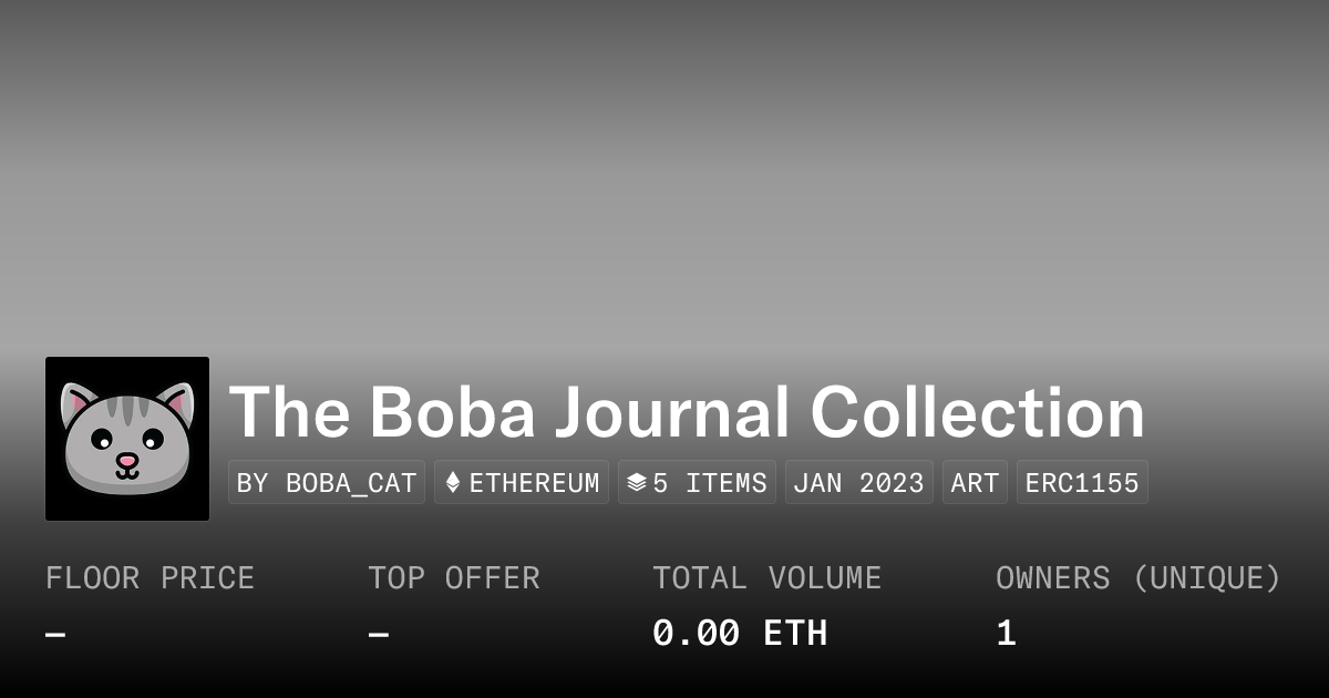 The Boba Journal Collection - Collection | OpenSea
