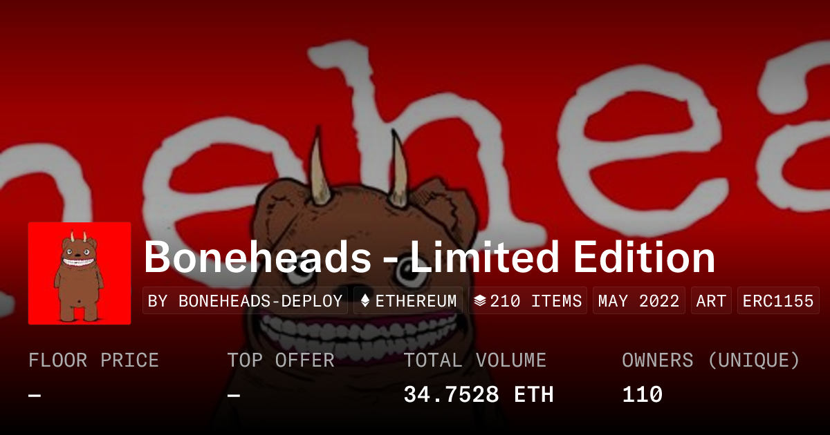 Boneheads - Limited Edition - Collection | OpenSea