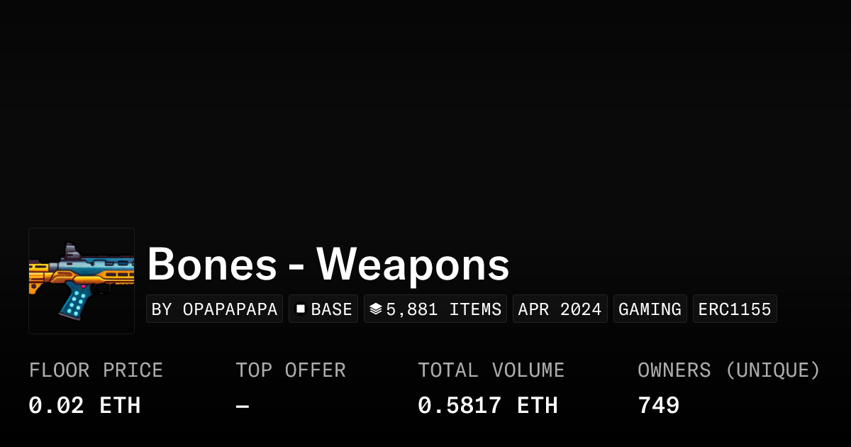 Bones - Weapons - Collection | OpenSea