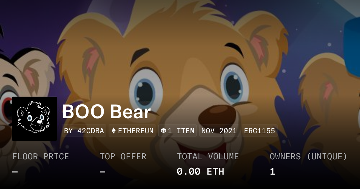 BOO Bear - Collection | OpenSea