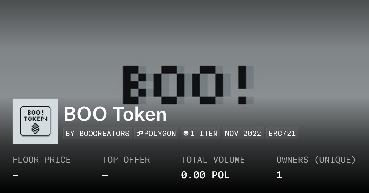 BOO Token - Collection | OpenSea