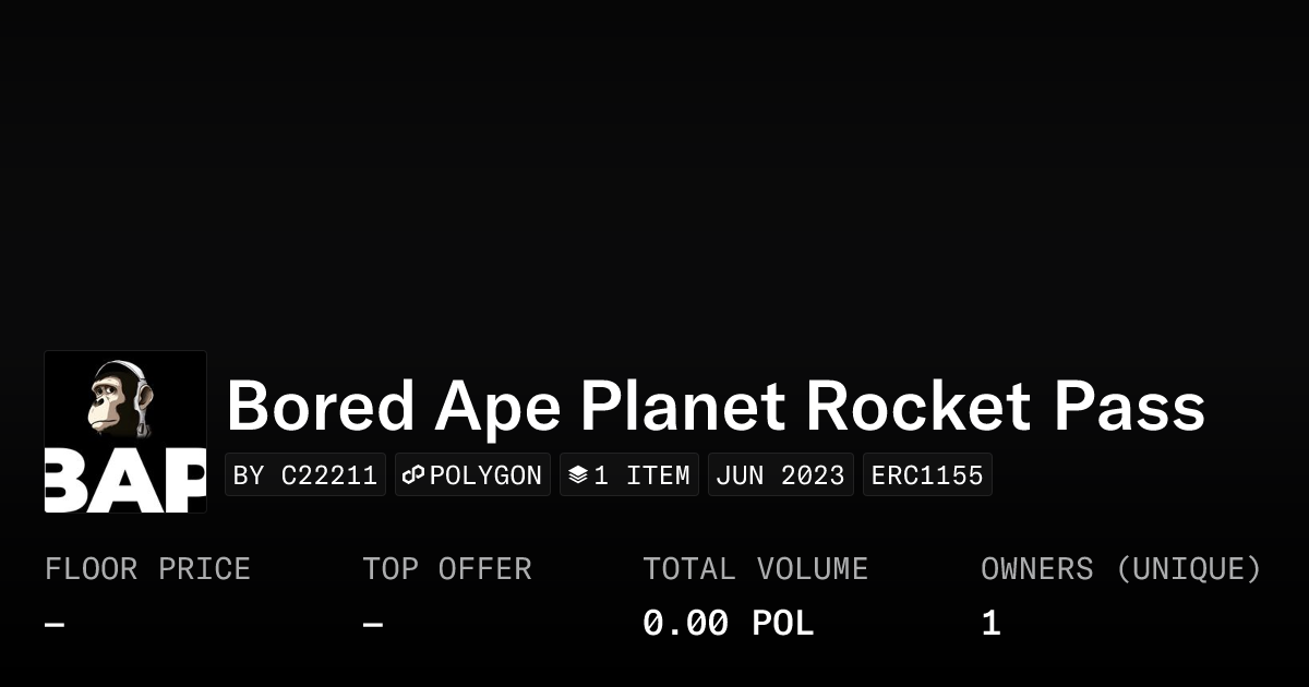 Bored Ape Planet Rocket Pass - Collection | OpenSea