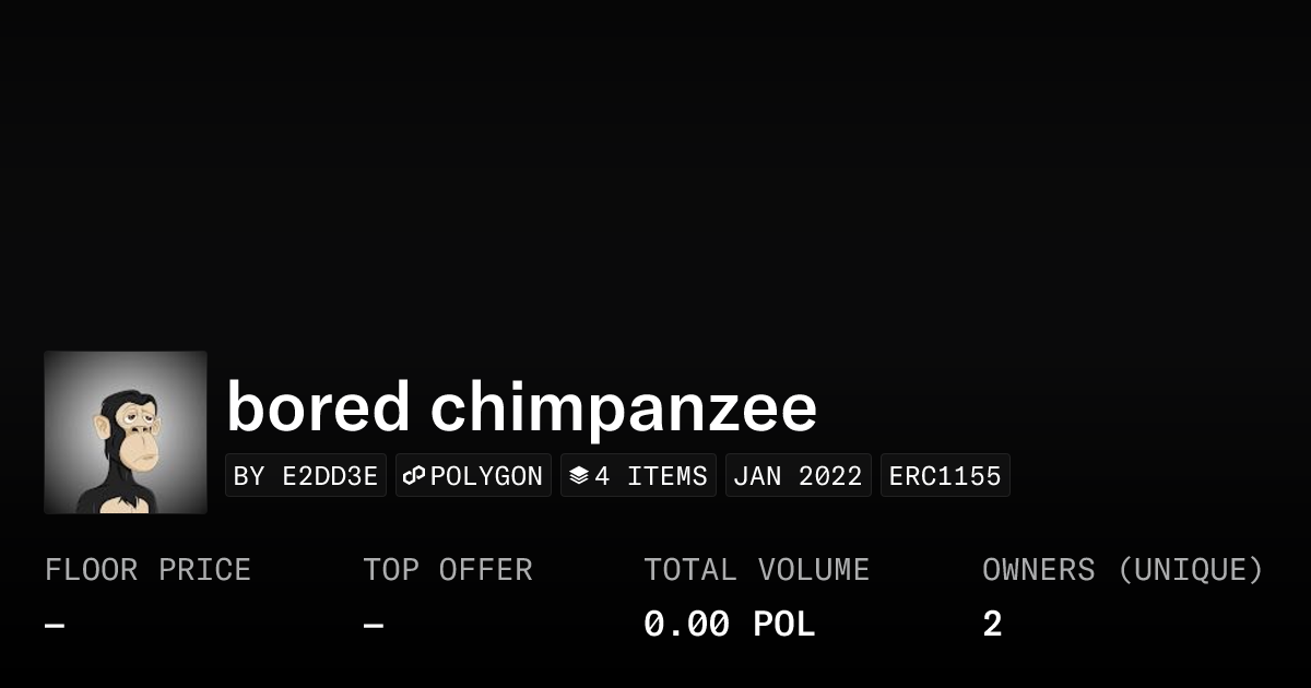bored chimpanzee - Collection | OpenSea