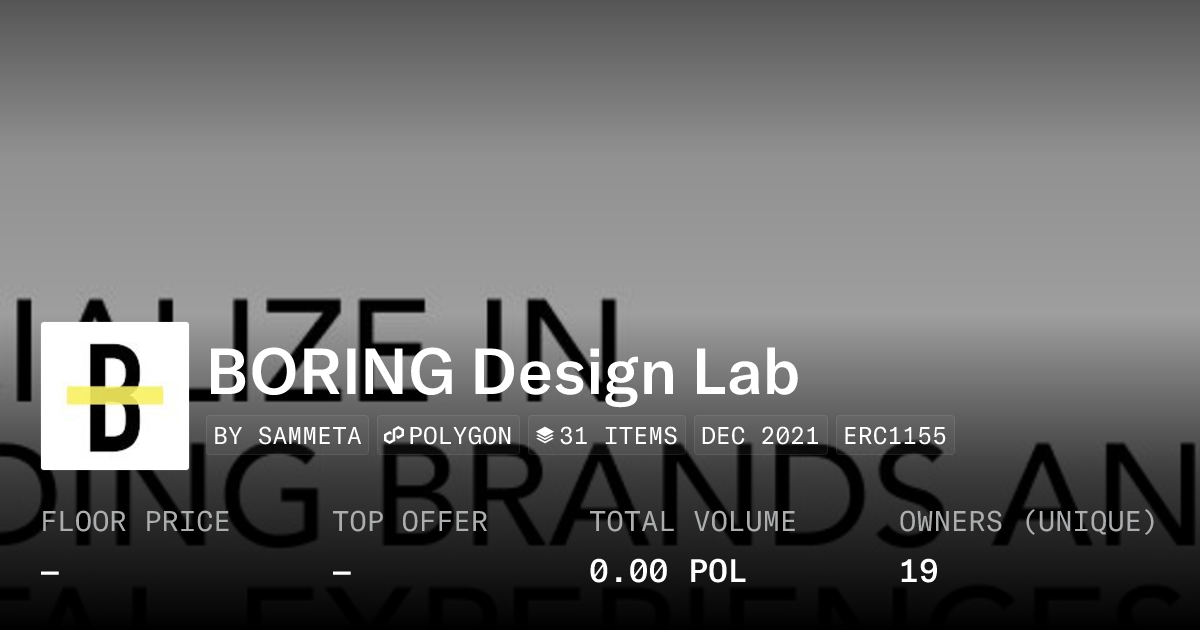 BORING Design Lab - Collection | OpenSea