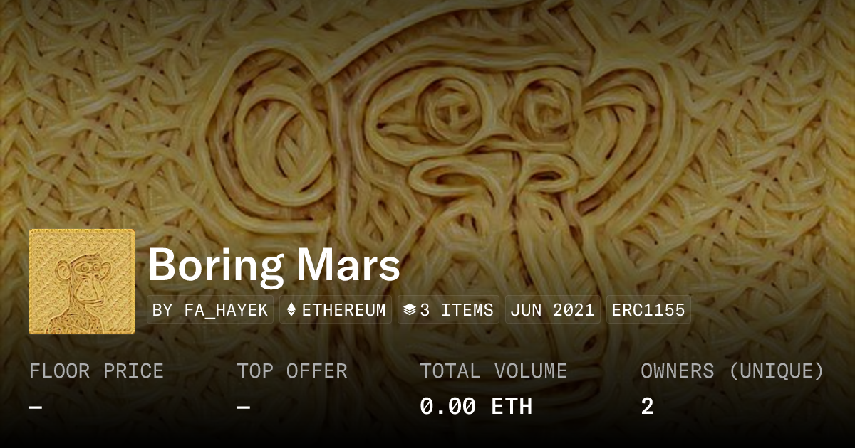 Boring Mars - Collection | OpenSea