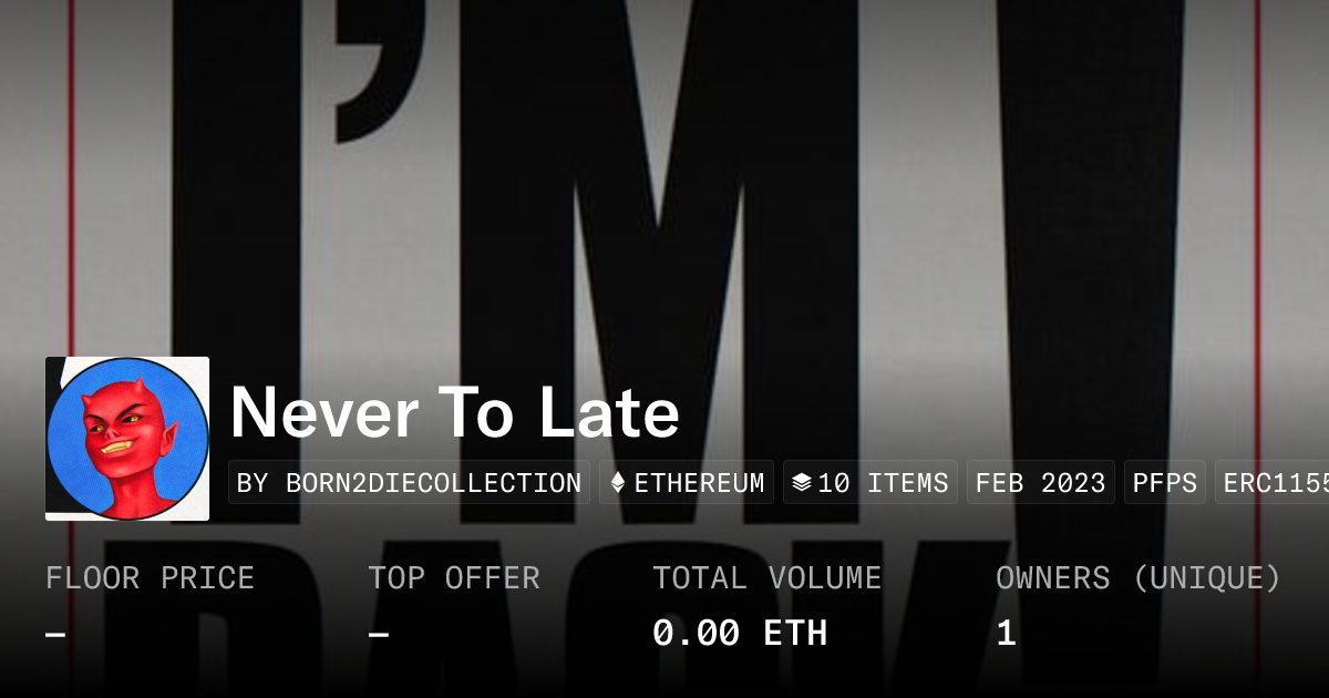 Never To Late - Collection | OpenSea