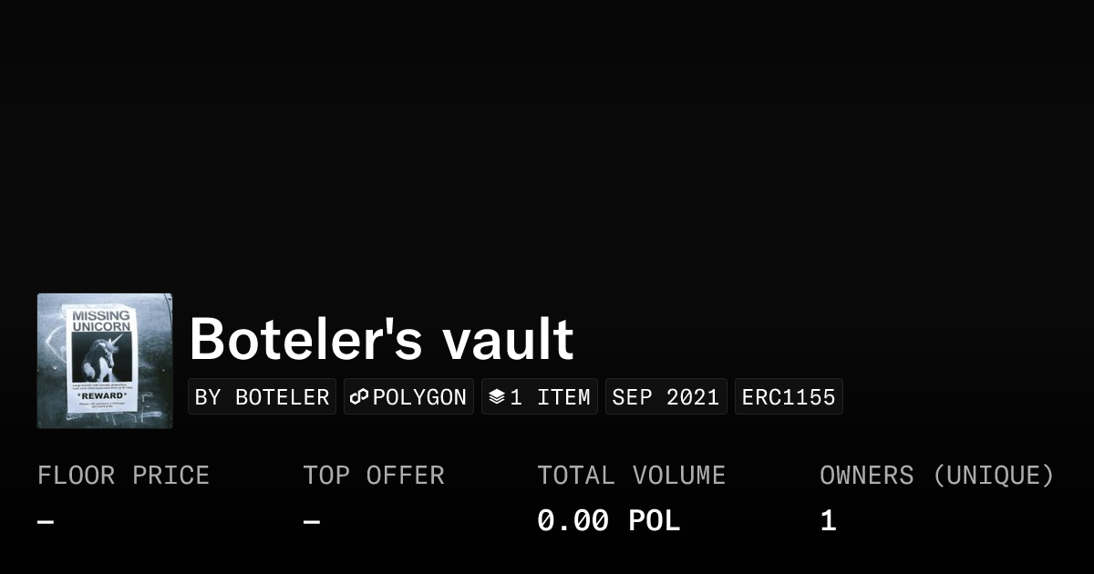 Boteler's vault - Collection | OpenSea