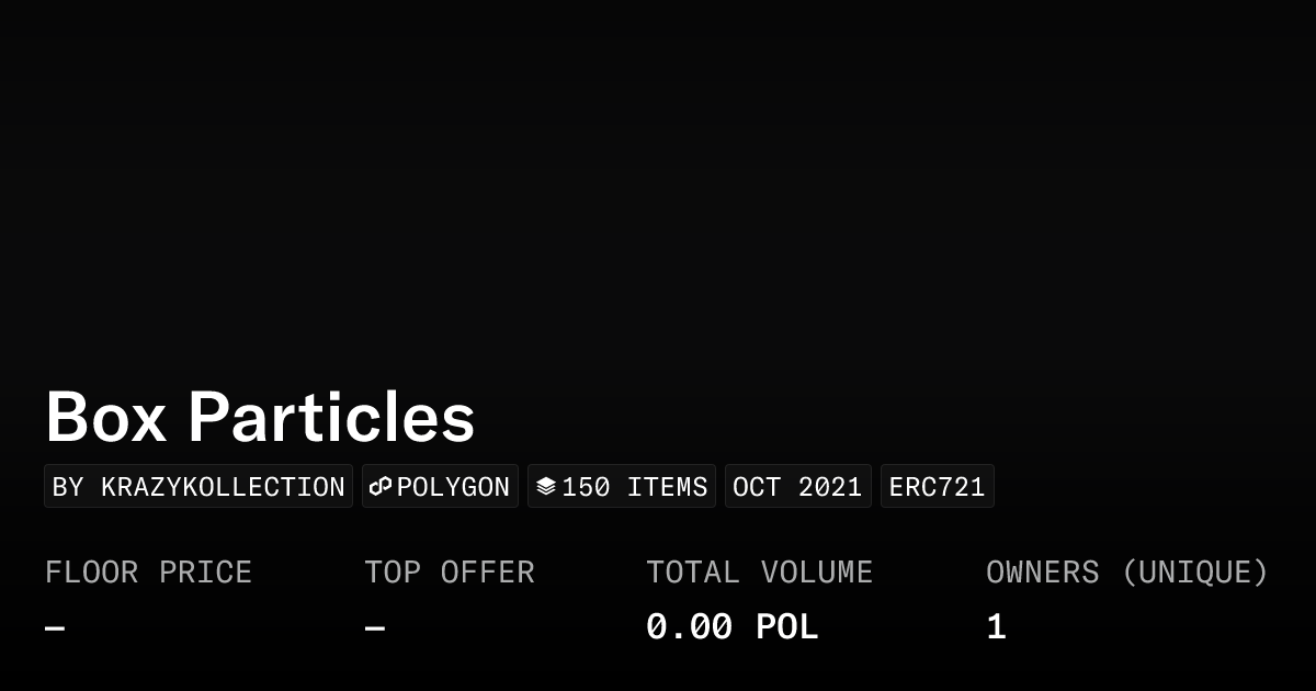 Box Particles - Collection | OpenSea