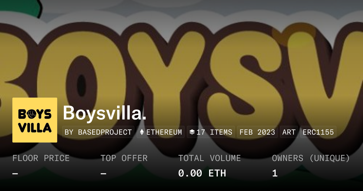 Boysvilla. - Collection | OpenSea