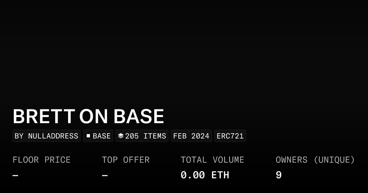 BRETT ON BASE - Collection | OpenSea