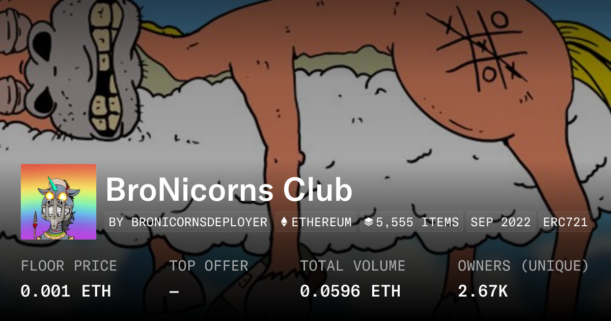 BroNicorns Club 0.005 ETH - Collection | OpenSea