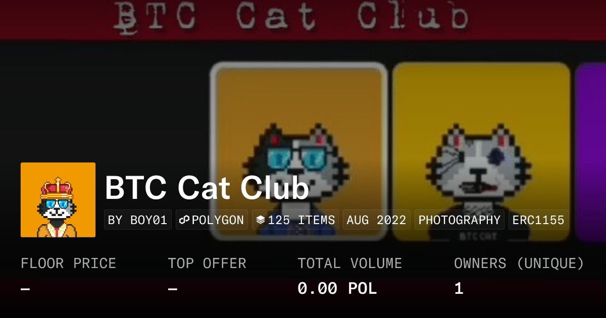 BTC Cat Club - Collection | OpenSea