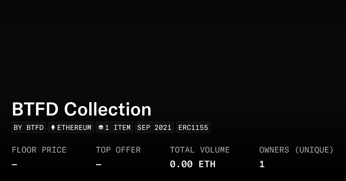 BTFD Collection - Collection | OpenSea