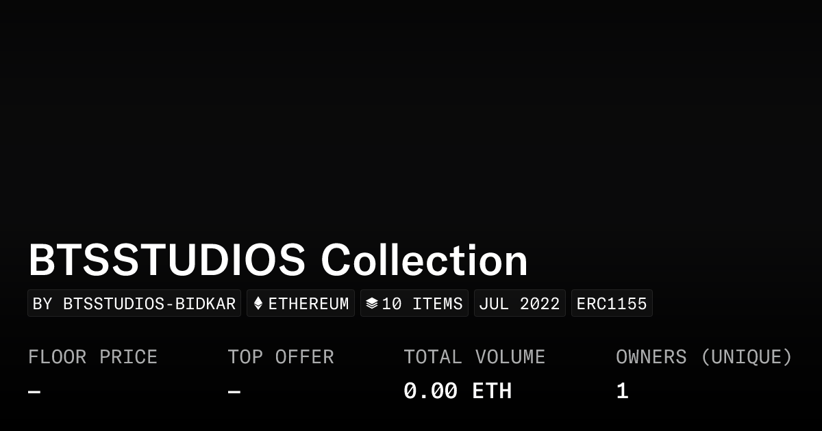 BTSSTUDIOS Collection - Collection | OpenSea