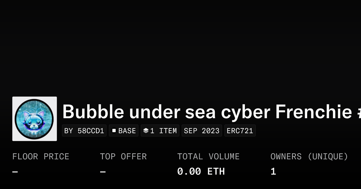 Bubble under sea cyber Frenchie #21 - Collection | OpenSea