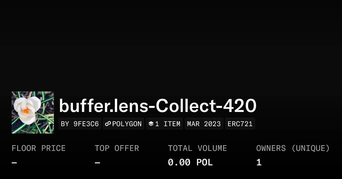 buffer.lens-Collect-420 - Collection | OpenSea