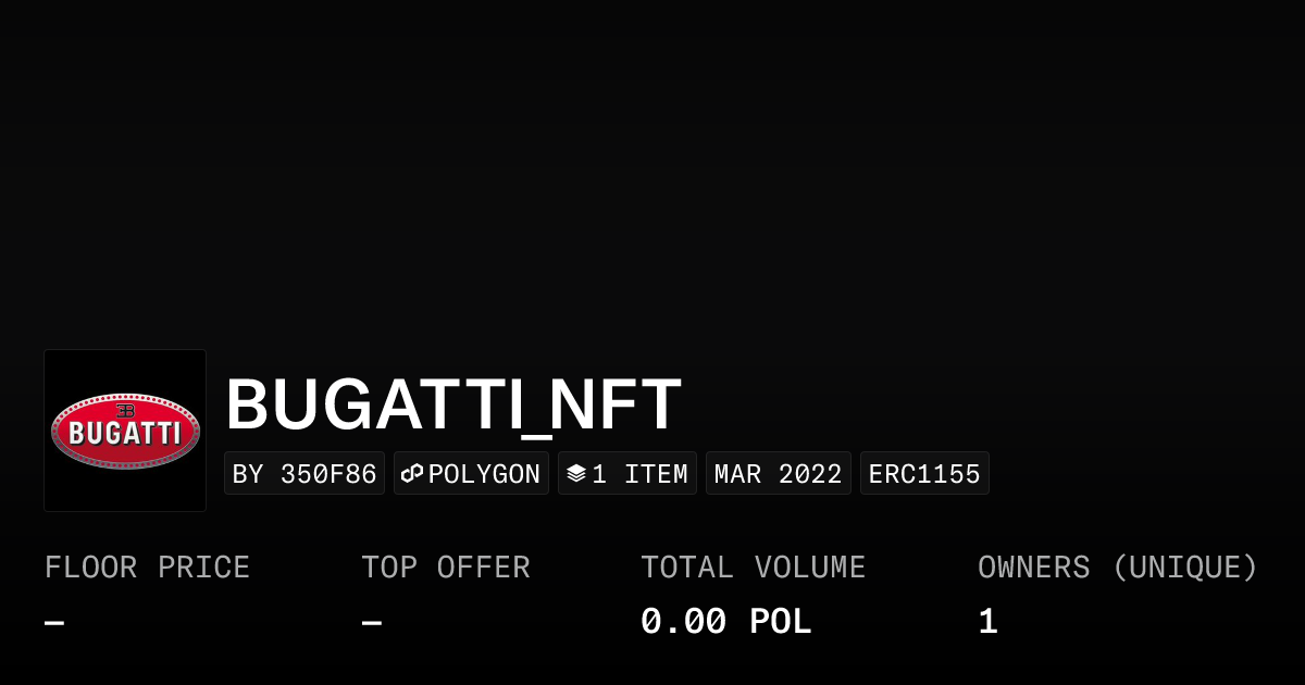 BUGATTI_NFT - Collection | OpenSea