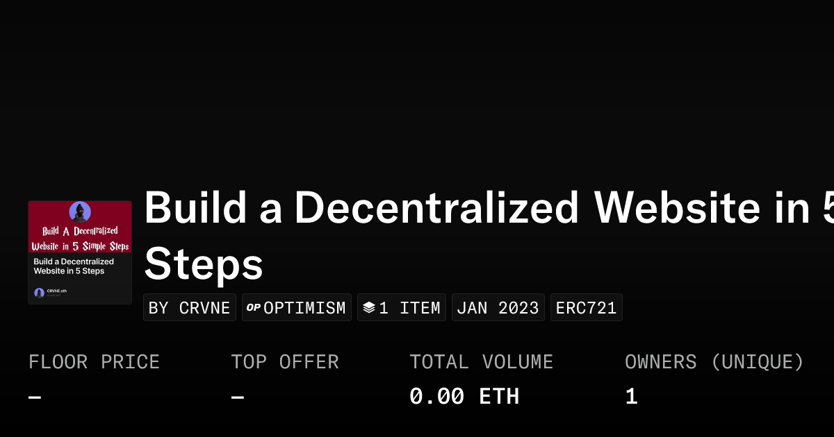 Build a Decentralized Website in 5 Steps - Collection | OpenSea