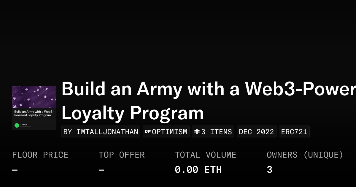 Build an Army with a Web3-Powered Loyalty Program - Collection | OpenSea