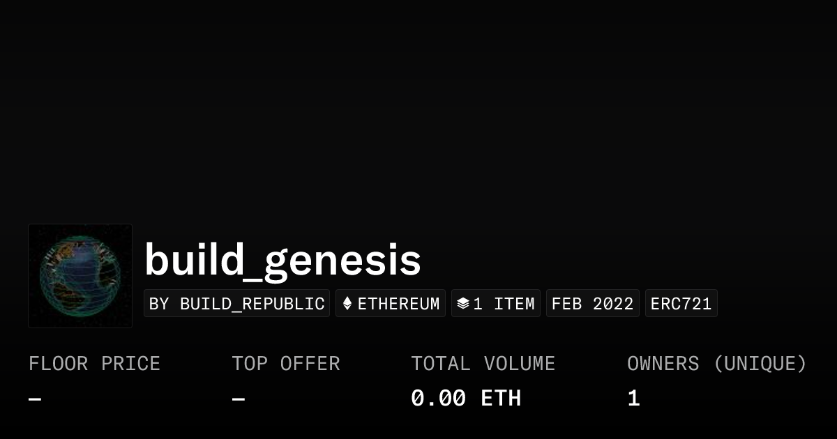 build_genesis - Collection | OpenSea