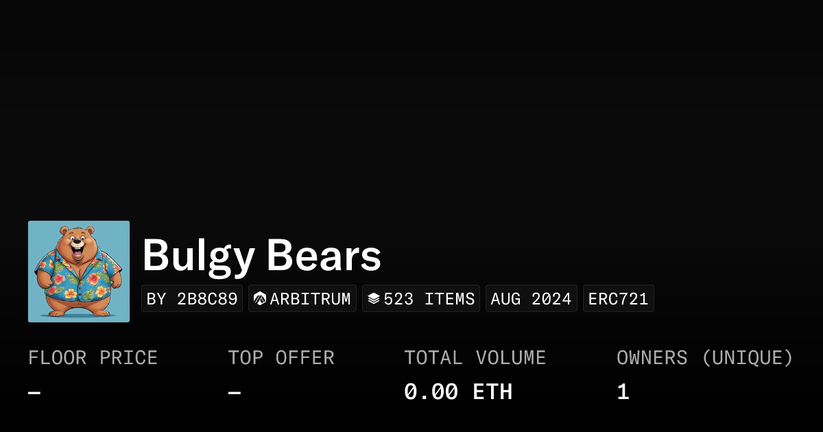 Bulgy Bears - Collection | OpenSea