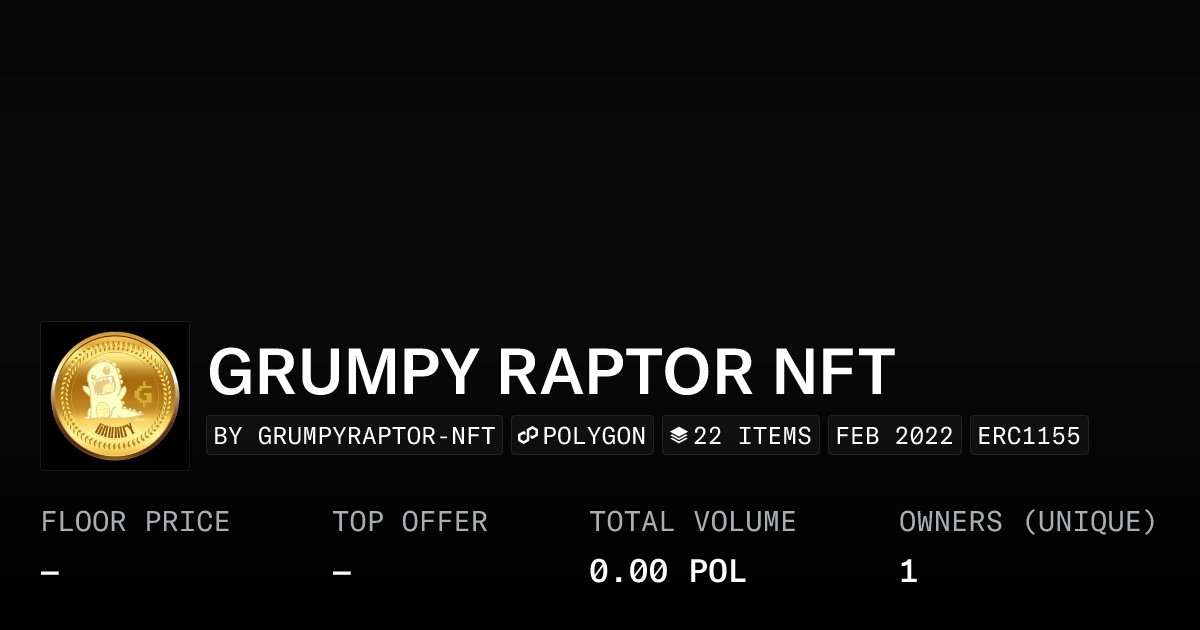 GRUMPY RAPTOR NFT - Collection | OpenSea