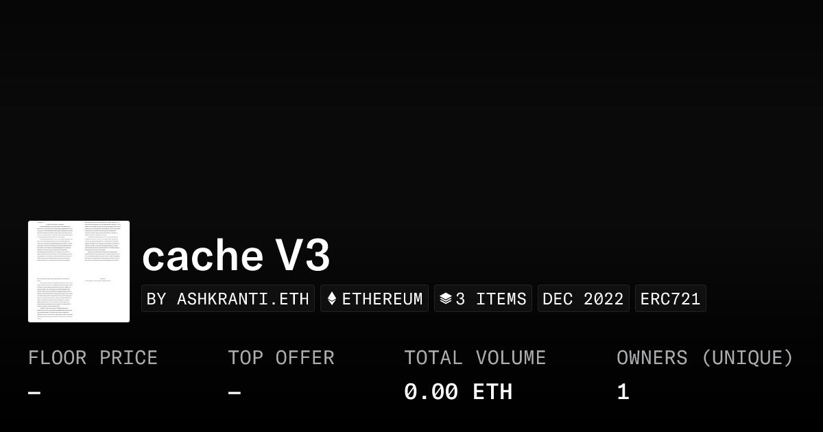 cache V3 - Collection | OpenSea