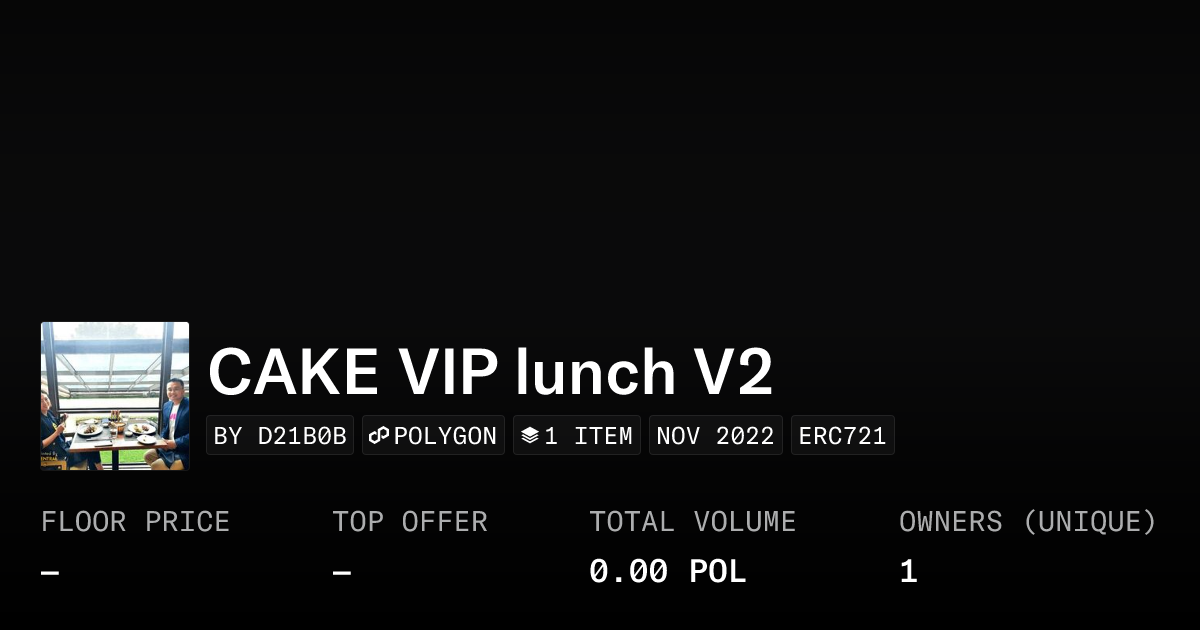 CAKE VIP lunch V2 - Collection | OpenSea