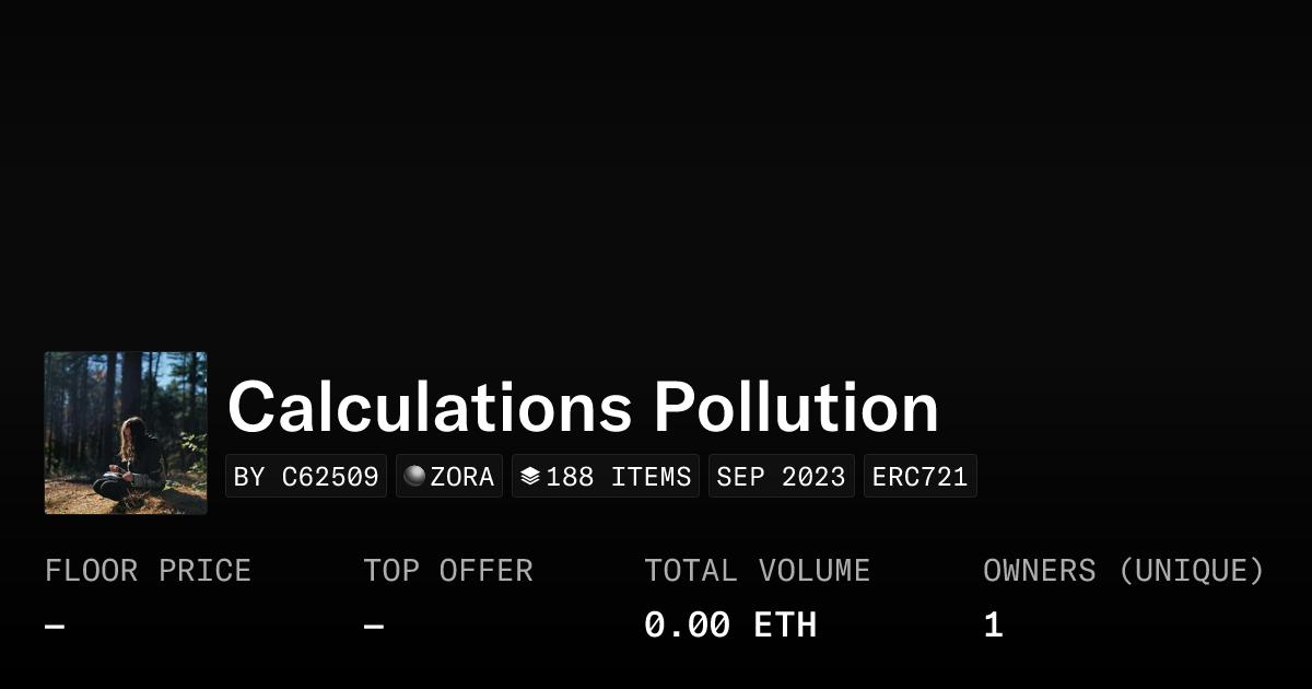 Calculations Pollution - Collection | OpenSea