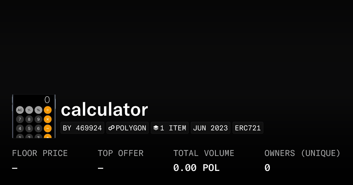 calculator - Collection | OpenSea