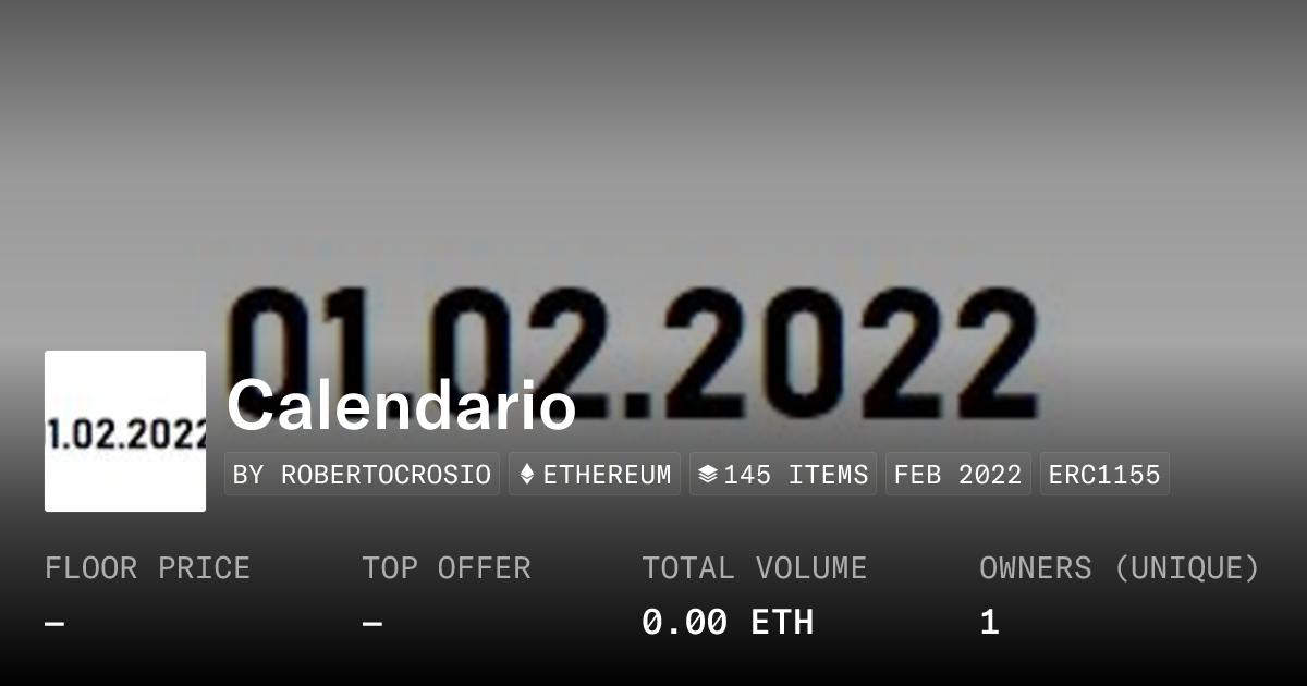 Calendario - Collection | OpenSea