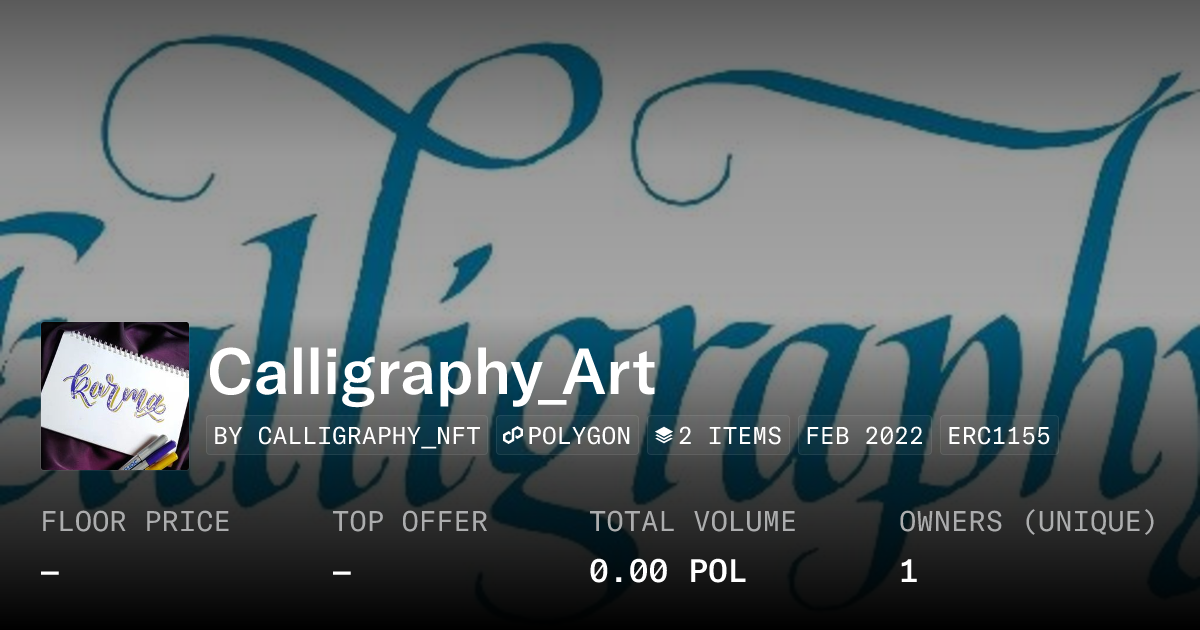 Calligraphy_Art - Collection | OpenSea