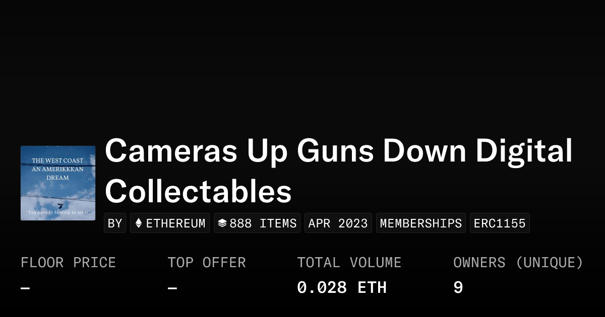 Cameras Up Guns Down Digital Collectables - Collection | OpenSea