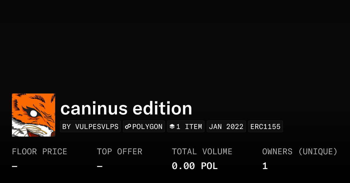 caninus edition - Collection | OpenSea