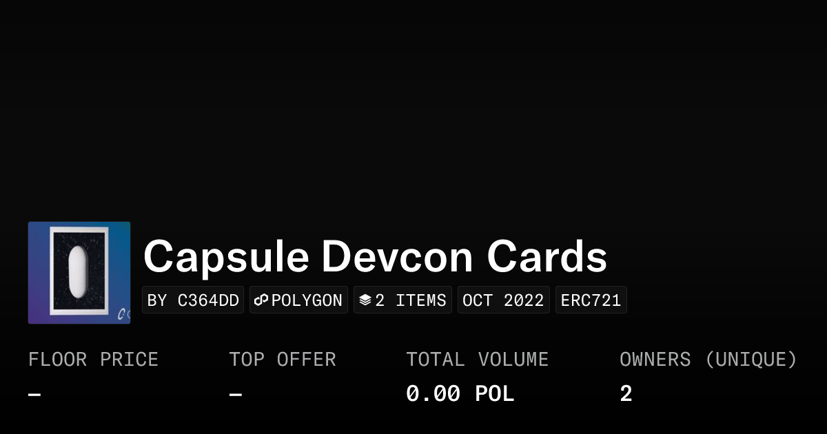Capsule Devcon Cards - Collection | OpenSea