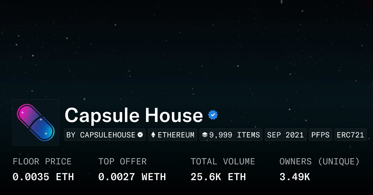Capsule House 0.0035 ETH - Collection | OpenSea