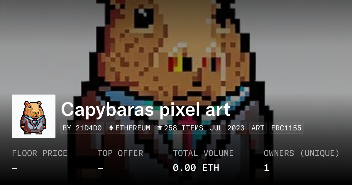 Capybaras pixel art - Collection | OpenSea