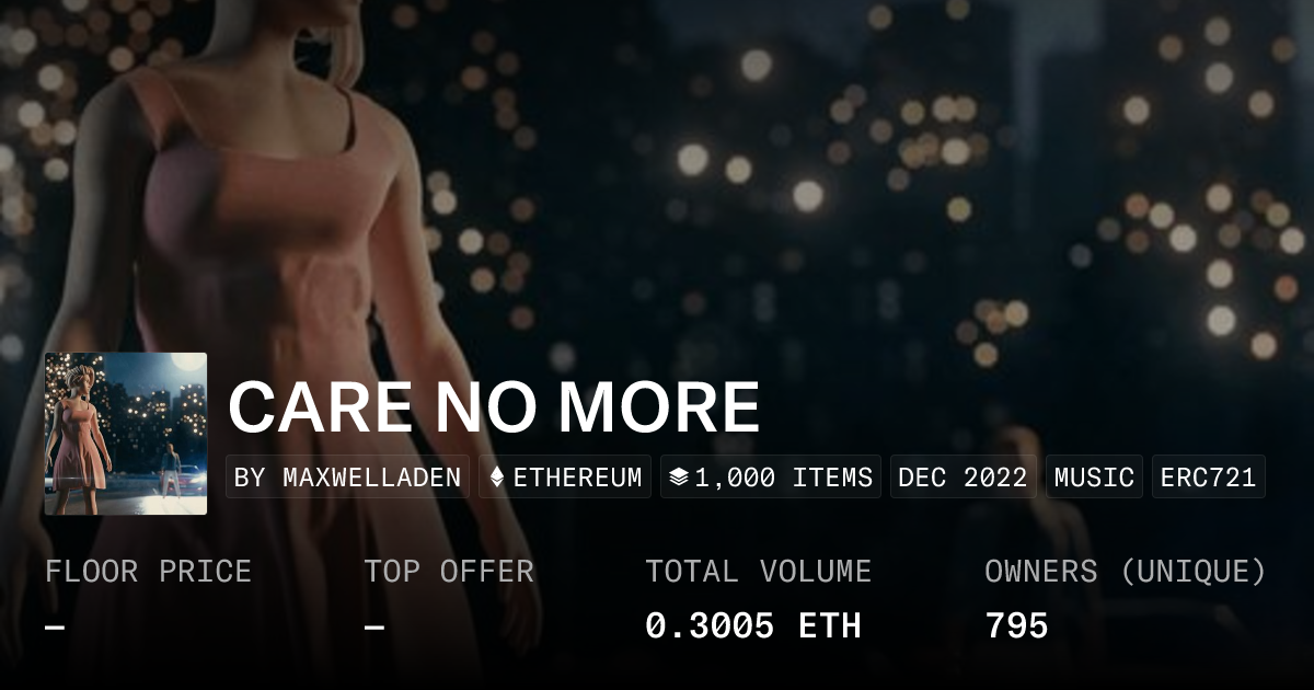 CARE NO MORE - Collection | OpenSea