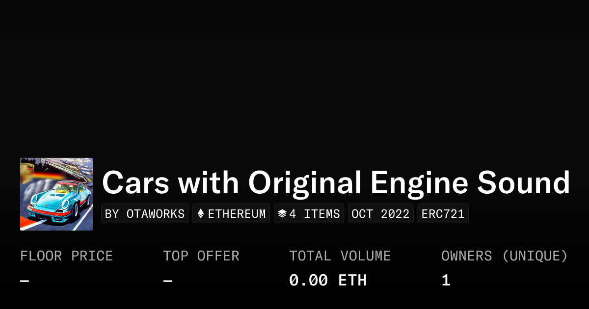 Cars with Original Engine Sound - Collection | OpenSea