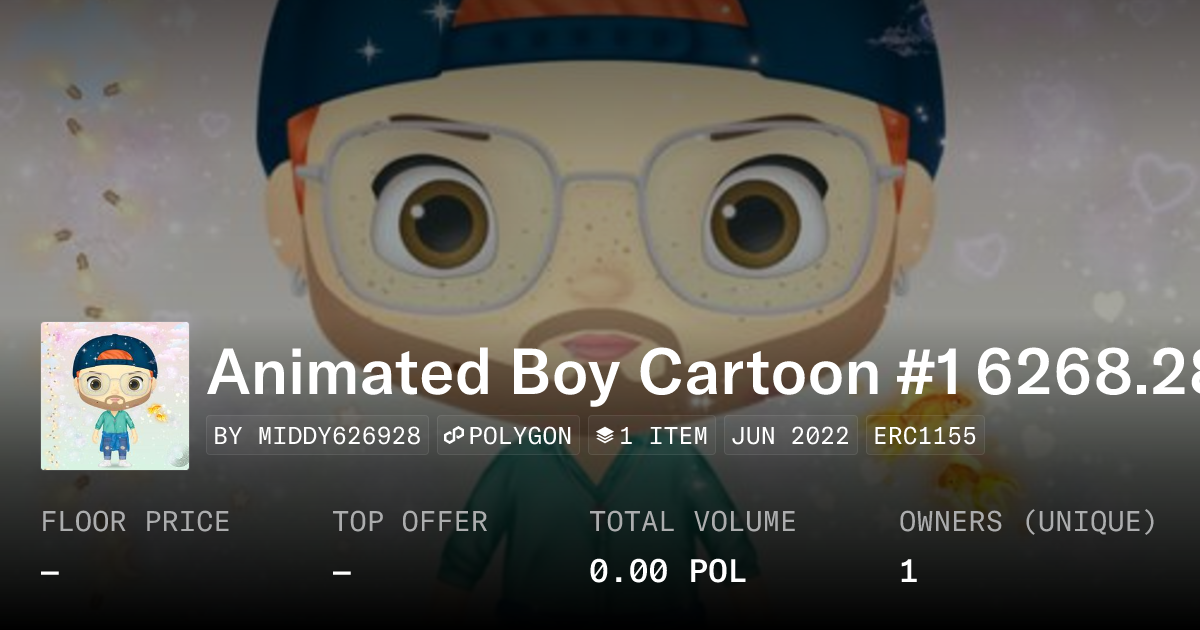 Animated Boy Cartoon #1 6268.28 - Collection | OpenSea