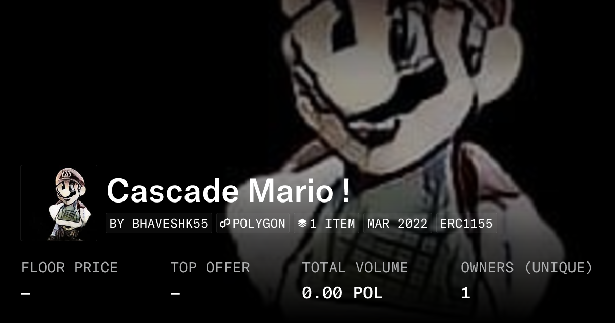 Cascade Mario ! - Collection | OpenSea
