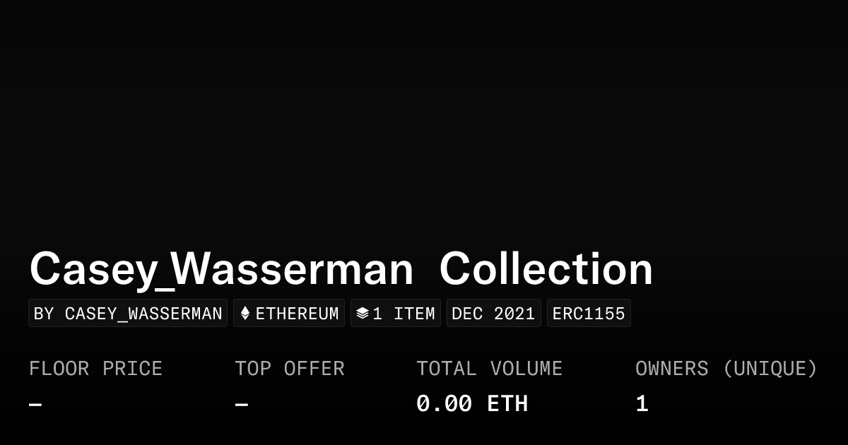 Casey_Wasserman Collection - Collection | OpenSea