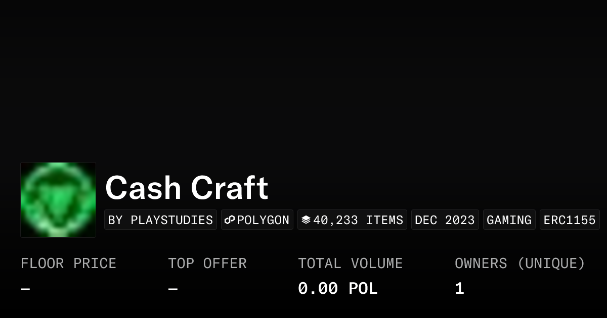 Cash Craft - Collection | OpenSea