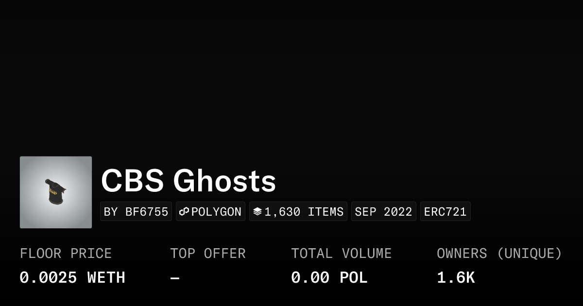 CBS Ghosts - Collection | OpenSea