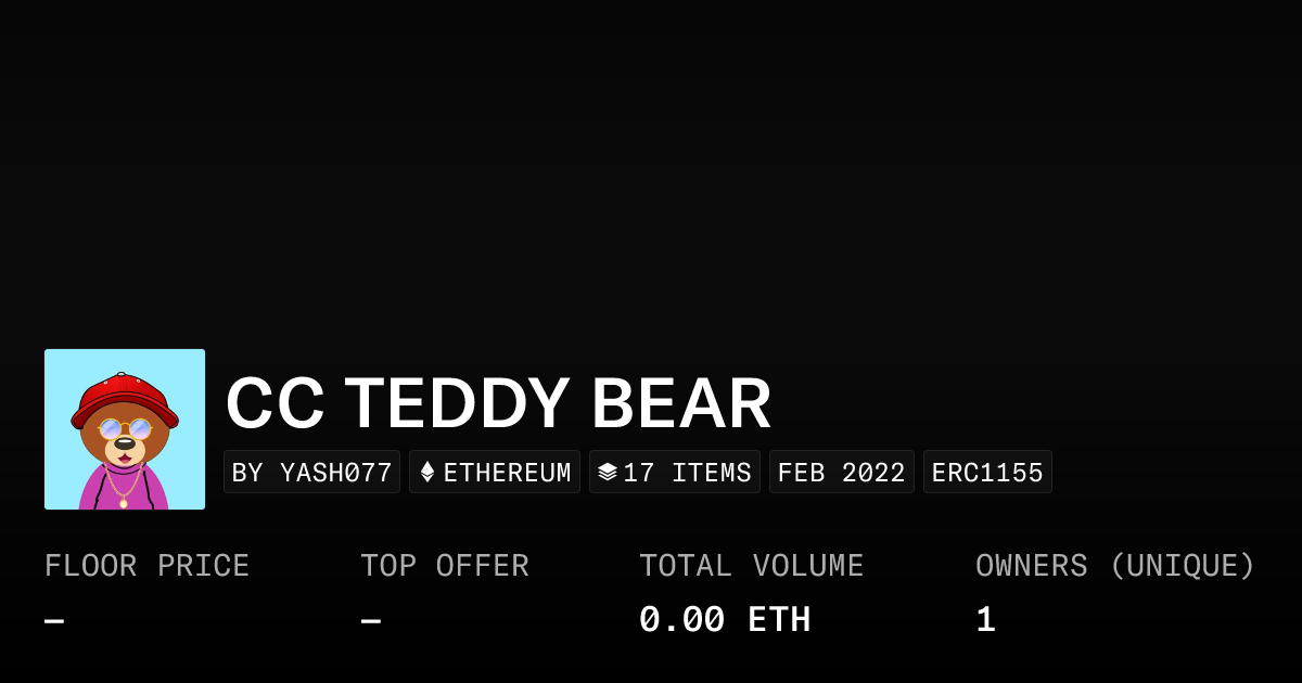 CC TEDDY BEAR - Collection | OpenSea