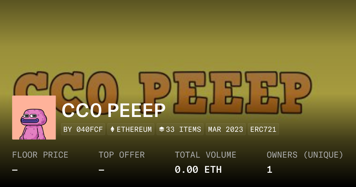 CC0 PEEEP - Collection | OpenSea