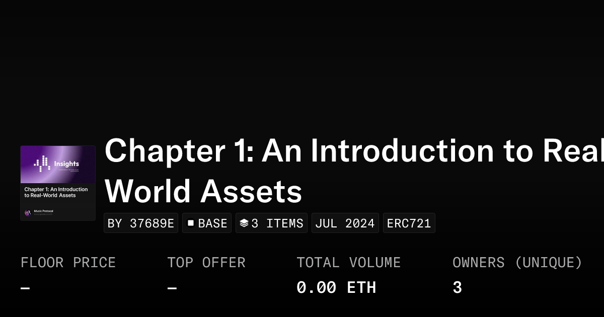 Chapter 1: An Introduction to Real-World Assets - Collection | OpenSea